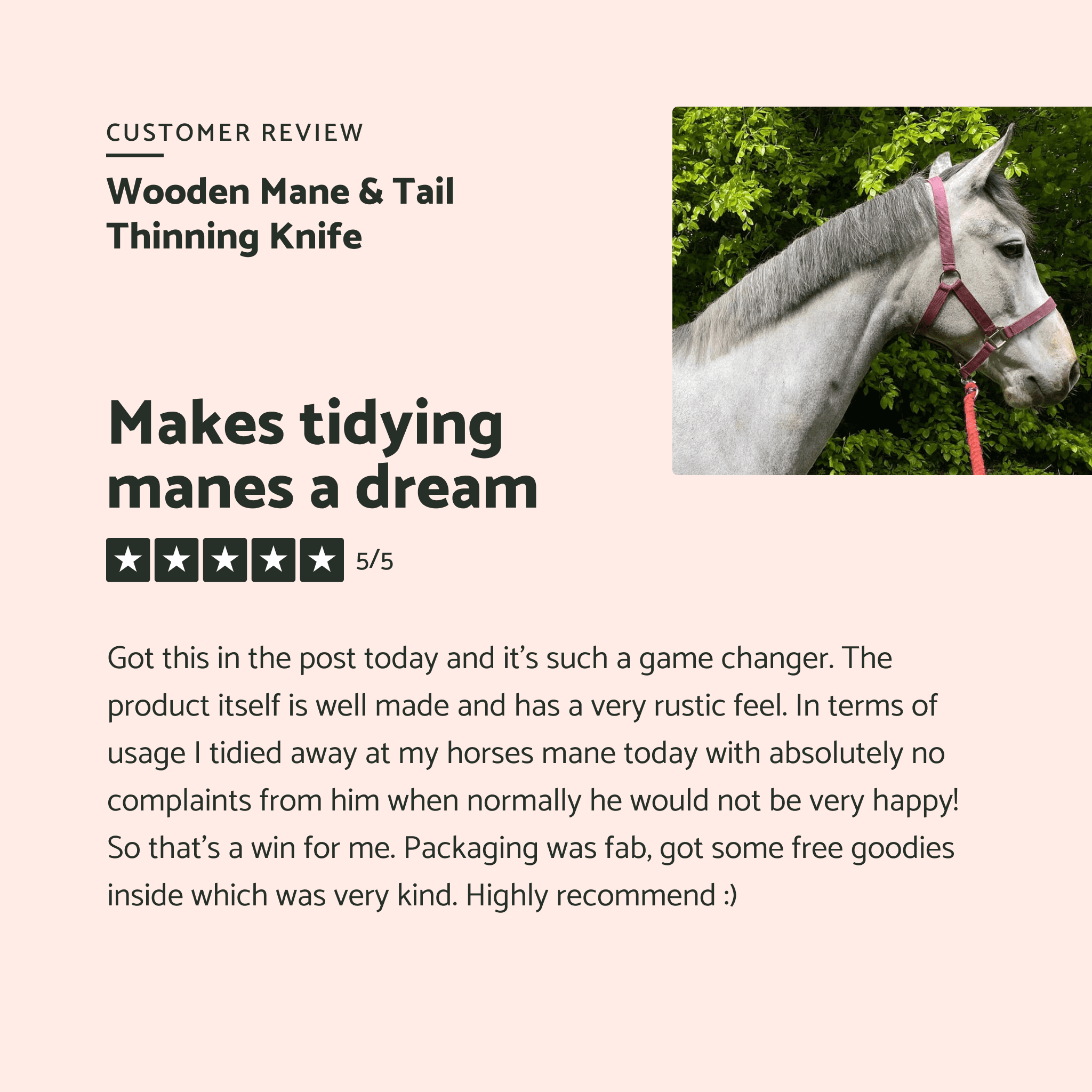 Wooden Mane & Tail Thinning Knife - Open Equine